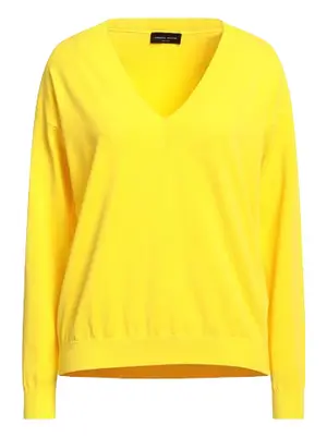 ROBERTO COLLINA Knitted V-neck Sweater - Yellow