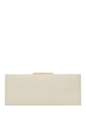 Saint Laurent Calfskin Clutch Bag - White