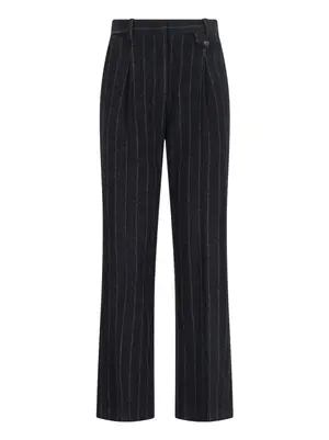 THE GARMENT Pinstripe Pattern Tailored Trousers - Black