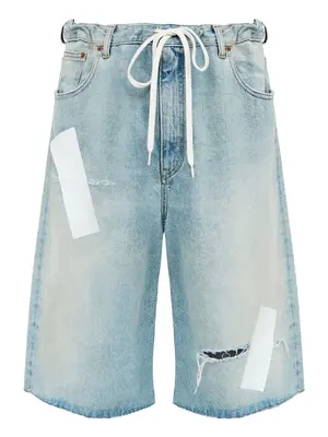 MAISON MARGIELA Logo-patch Denim Shorts - Blue