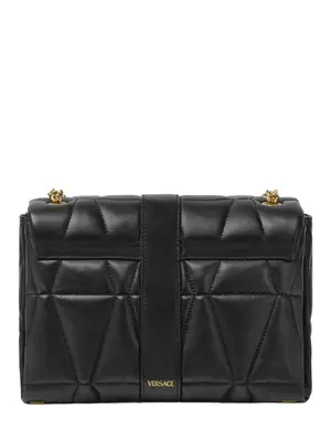Versace Kleio Quilted Shoulder Bag - Black