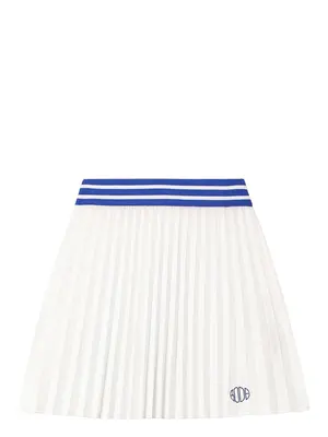 BODE Pleated Jersey Mini Skirt - White