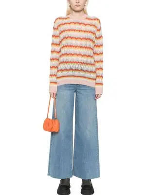 Maison Kitsuné Stripped Lace Jumper - Neutrals