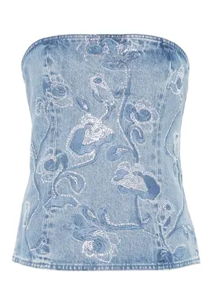 ROTATE BY BIRGER CHRISTENSEN Rhinestone-embellished Top - Blue
