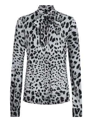 Dolce & Gabbana Animal-print Blouse - Grey