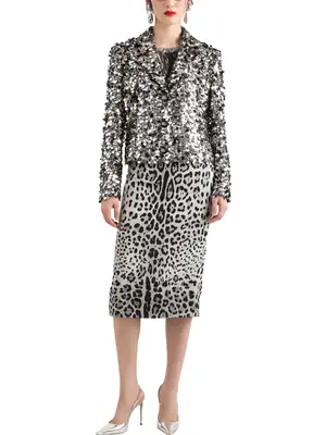 Dolce & Gabbana Leopard-print Skirt - Grey