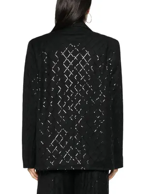 ROTATE BY BIRGER CHRISTENSEN Sequinned Twill Blazer - Black