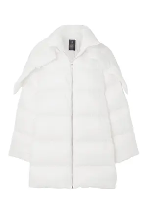 Rick Owens Moncler Cyclopic Oversized Hooded Quilted Down Jacket - White