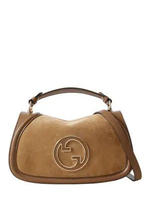 Gucci Blondie Suede And Leather Shoulder Bag - Brown