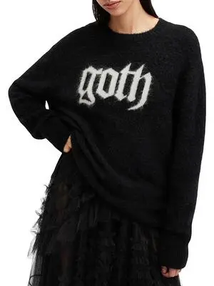 ALLSAINTS Goth Graphic Pullover - Black