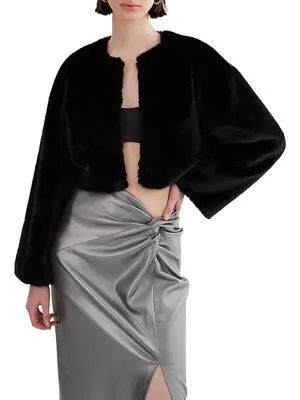 LAMARQUE Rowdie Faux Fur Coat - Black