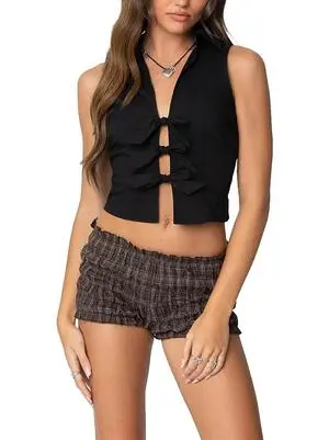 EDIKTED Beau Tie Front Top