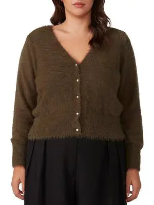ESTELLE Camille V-Neck Cardigan Olive