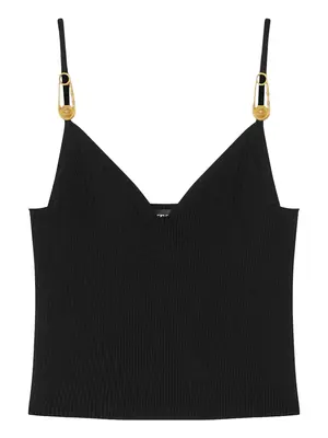 Versace Safety Pin Knit Top - Black