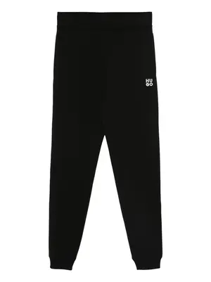 Hugo Logo-embroidered Cotton Track Pants - Black