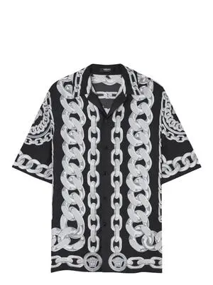 Versace Medusa Chains Silk Shirt - Black
