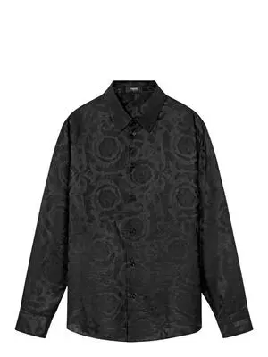 Versace Barocco-jacquard Shirt - Black
