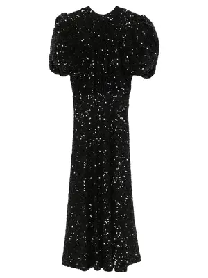 ROTATE BY BIRGER CHRISTENSEN Sequinned Midi Dress - Black