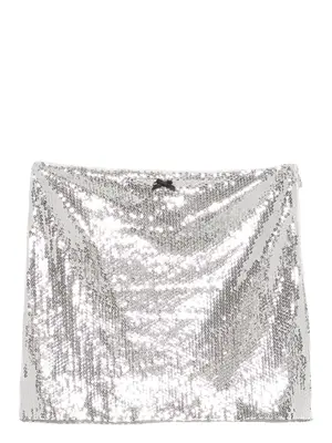 ROTATE BY BIRGER CHRISTENSEN Sequinned Mini Skirt - Silver