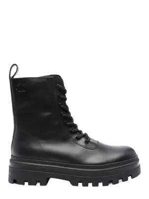Calvin Klein Lug-sole Leather Boots - Black