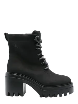 Calvin Klein 50mm Leather Ankle Boots - Black