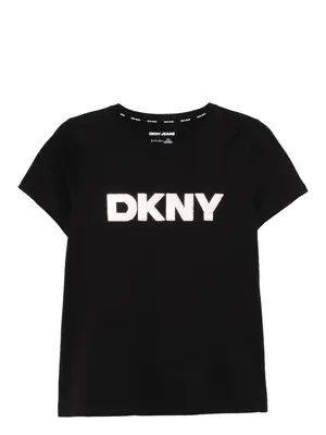 Dkny Sequin-logo T-shirt - Black