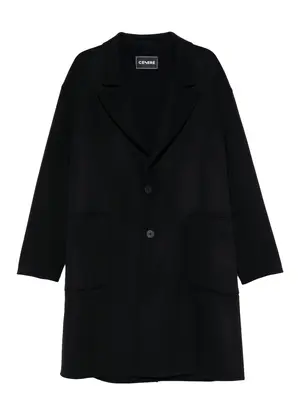 CENERE GB Single-breasted Mid-length Coat - Black
