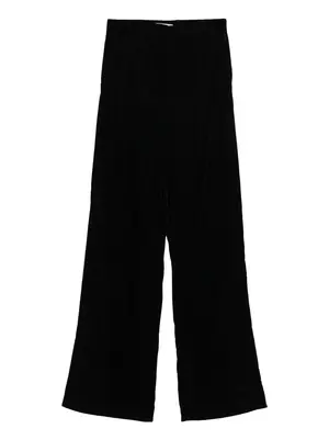 BLANCA VITA Wide-leg Velvet Trousers - Black