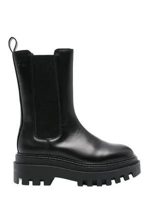 Calvin Klein Leather Boots - Black