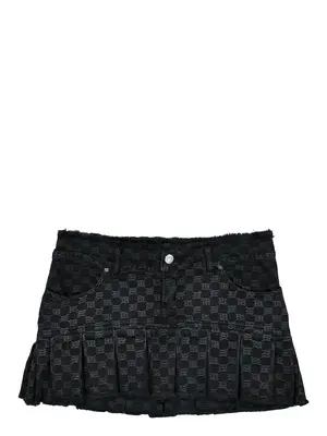 MISBHV Monogram Pleated Mini Skirt - Black