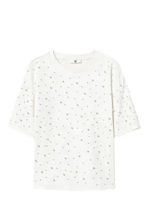 TWINSET Pearl-detailing T-shirt - White