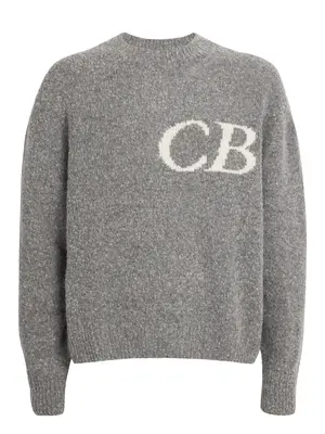 COLE BUXTON Wool-blend Logo Sweater - Grey