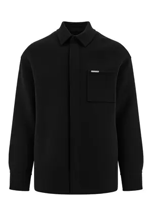 FERRAGAMO Cashmere-blend Overshirt - Black