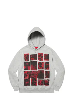 Supreme Collage Grid Hooded Sweatshirt - Grey