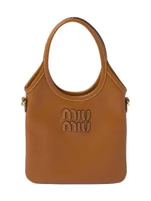 Miu Miu Ivy Leather Handbag - Cognac