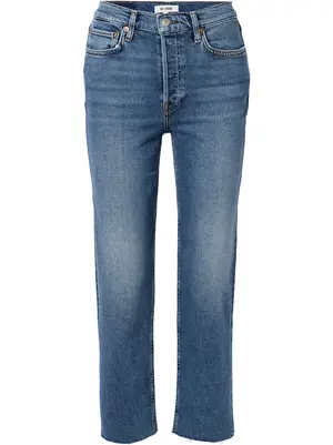 RE/DONE 70s High-rise Stove Pipe Jeans - Blue