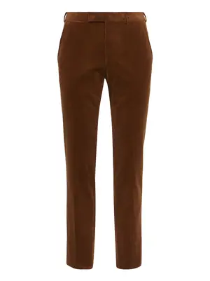 Zegna Cotton And Cashmere Corduroy Slim Pants - Brown