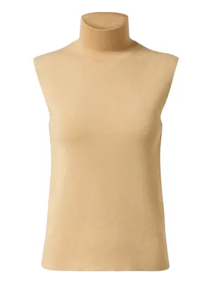 Loro Piana Luciole Cashmere-blend Turtleneck Top - Beige