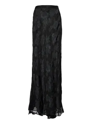 Etro Paisley Satin Maxi Skirt - Black