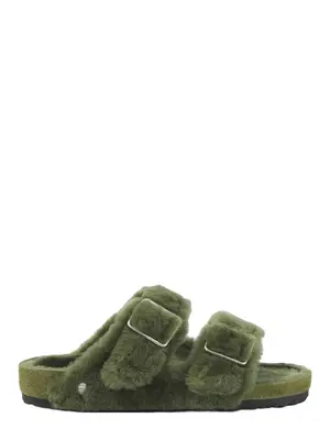 BIRKENSTOCK Arizona Shearling-lined Suede Sandals - Green