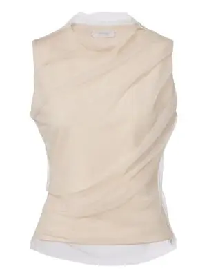 Dorothee Schumacher Draped Tulle Top - Beige