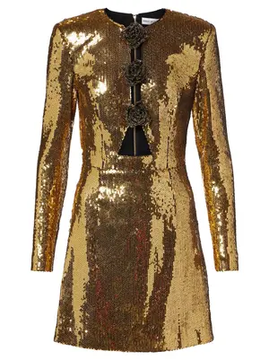 Rebecca Vallance Gloria Sequined Minidress - Gold
