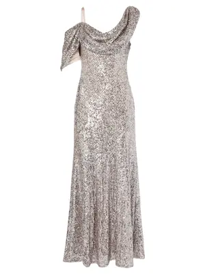 Diane Von Furstenberg Joaquin Sequined Maxi Dress - Beige