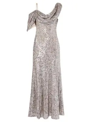Diane Von Furstenberg Joaquin Sequined Maxi Dress - Beige