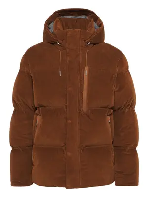 Zegna Cotton And Cashmere Corduroy Down Jacket - Brown