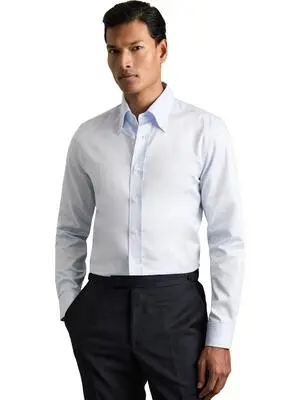 REISS Allora Regular-fit Cotton Button-down Shirt - Soft Blue