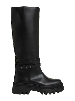 REISS Albany Leather Knee-high Boots - Black