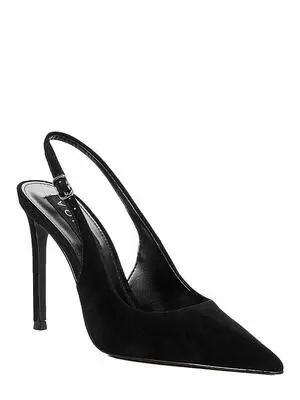 Aqua Taylr Slingback Pumps Black Suede