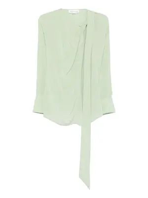 Victoria Beckham Twist-detail Blouse - Green