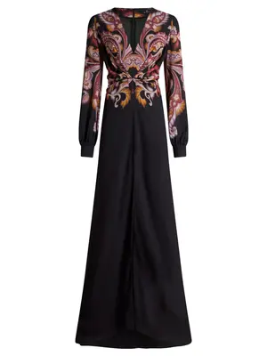 Etro Printed Maxi Dress - Black